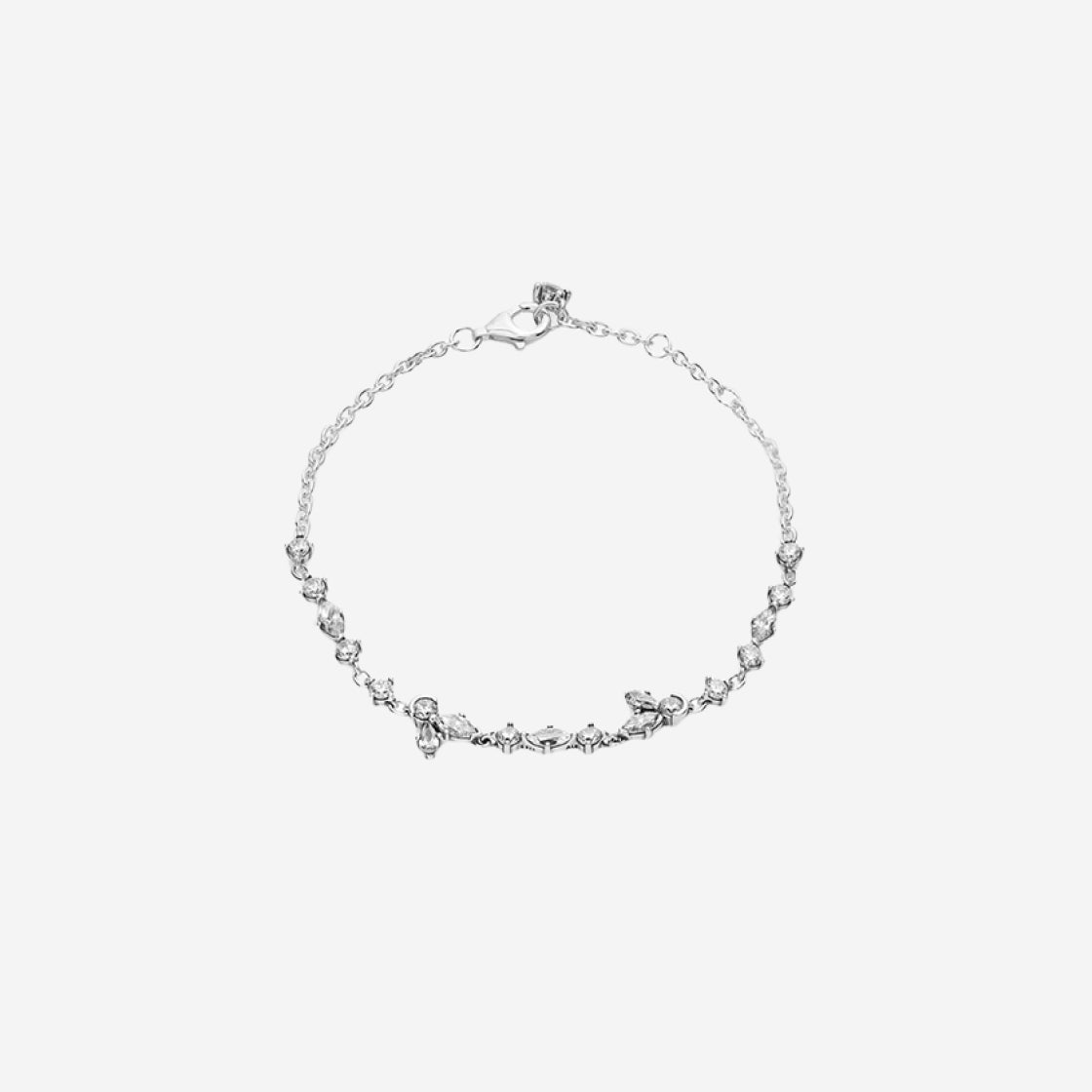 (W) 판도라 스파클링 허바리움 클러스터 체인 브레이슬릿 스털링 실버 클리어 | Pandora | KREAM