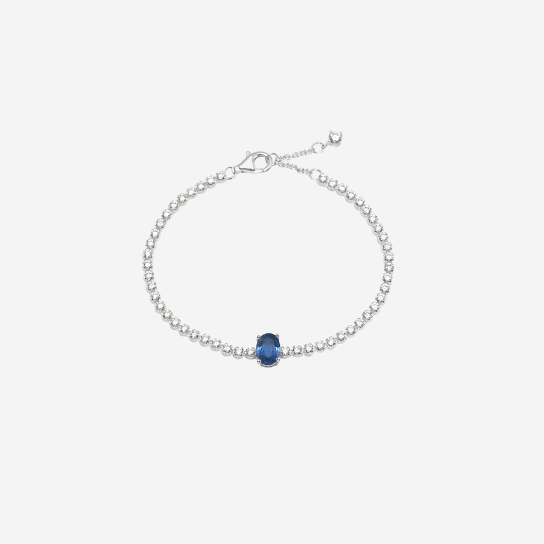 (W) 판도라 스파클링 파베 테니스 브레이슬릿 스털링 실버 블루 | Pandora | KREAM
