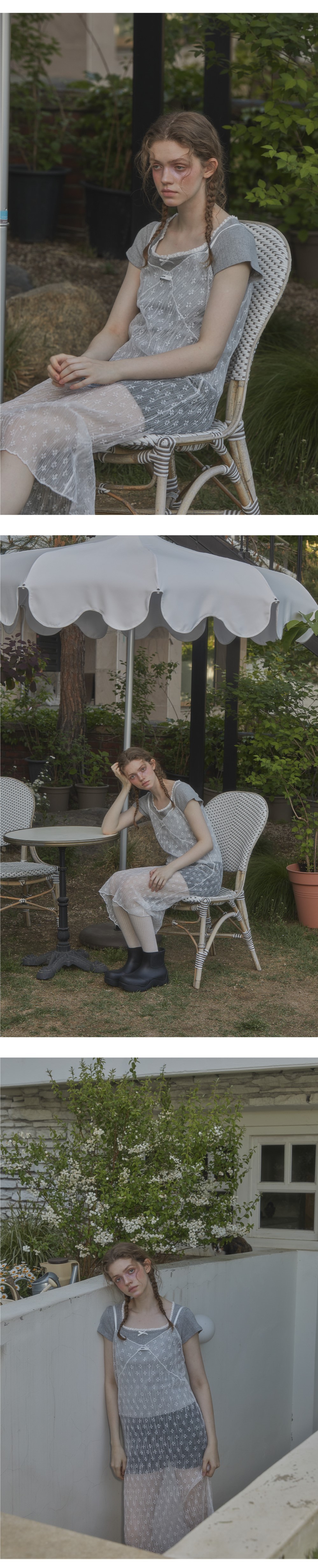 레터리 리본 티셔츠 그레이 | LETERIE | KREAM