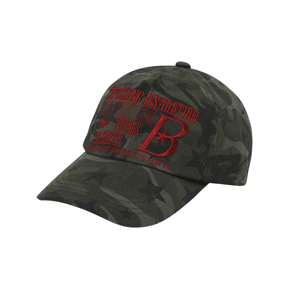 바우프 B 로고 볼캡 스타 레드 카모 | BAUF | KREAM