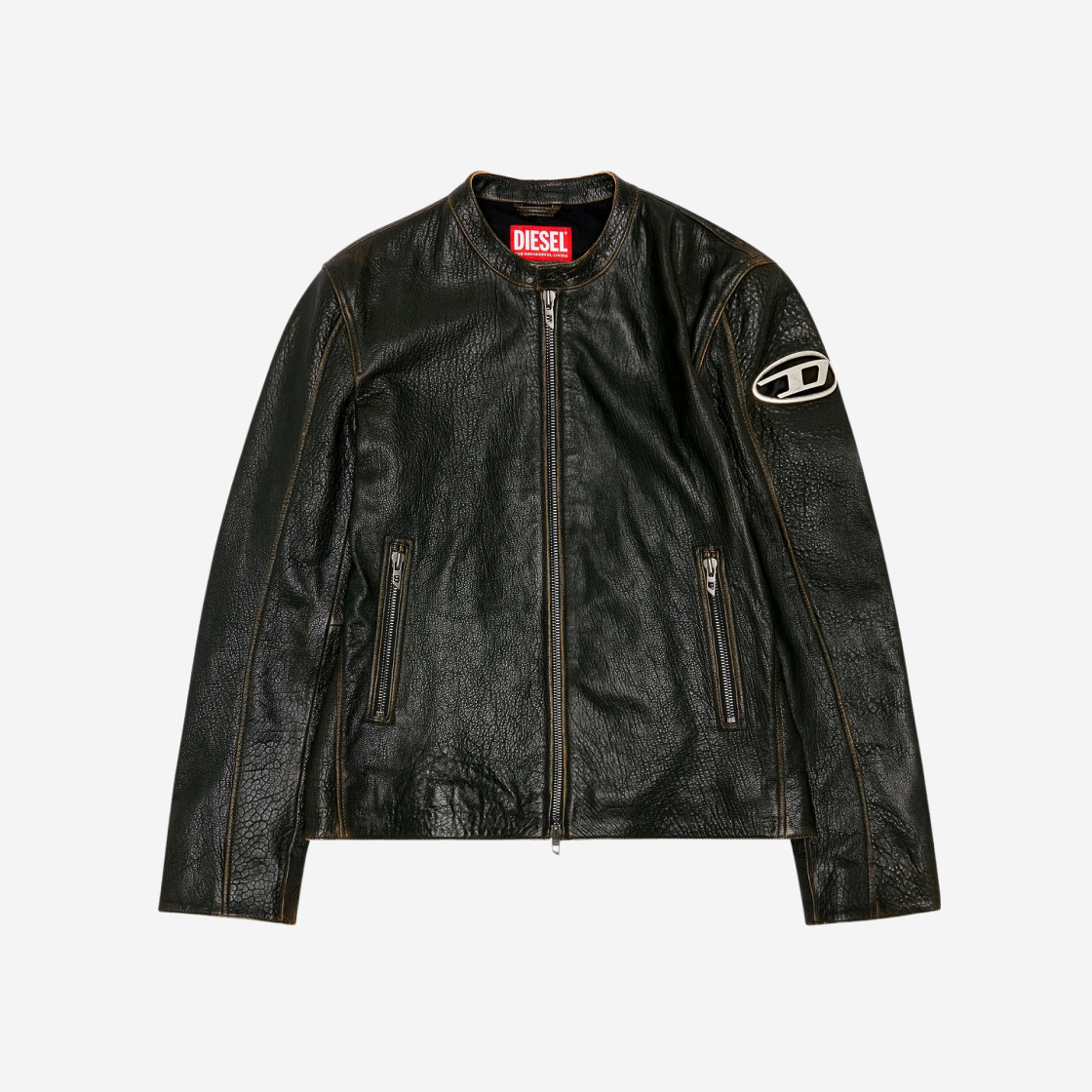 디젤 L-코베 링클 레더 바이커 자켓 브라운 | Diesel | KREAM