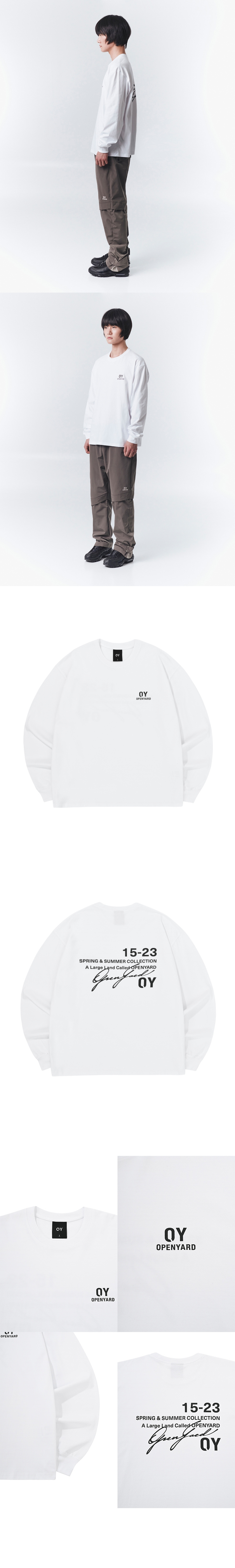 오와이 타이포그래픽 로고 롱슬리브 화이트 | OY | KREAM