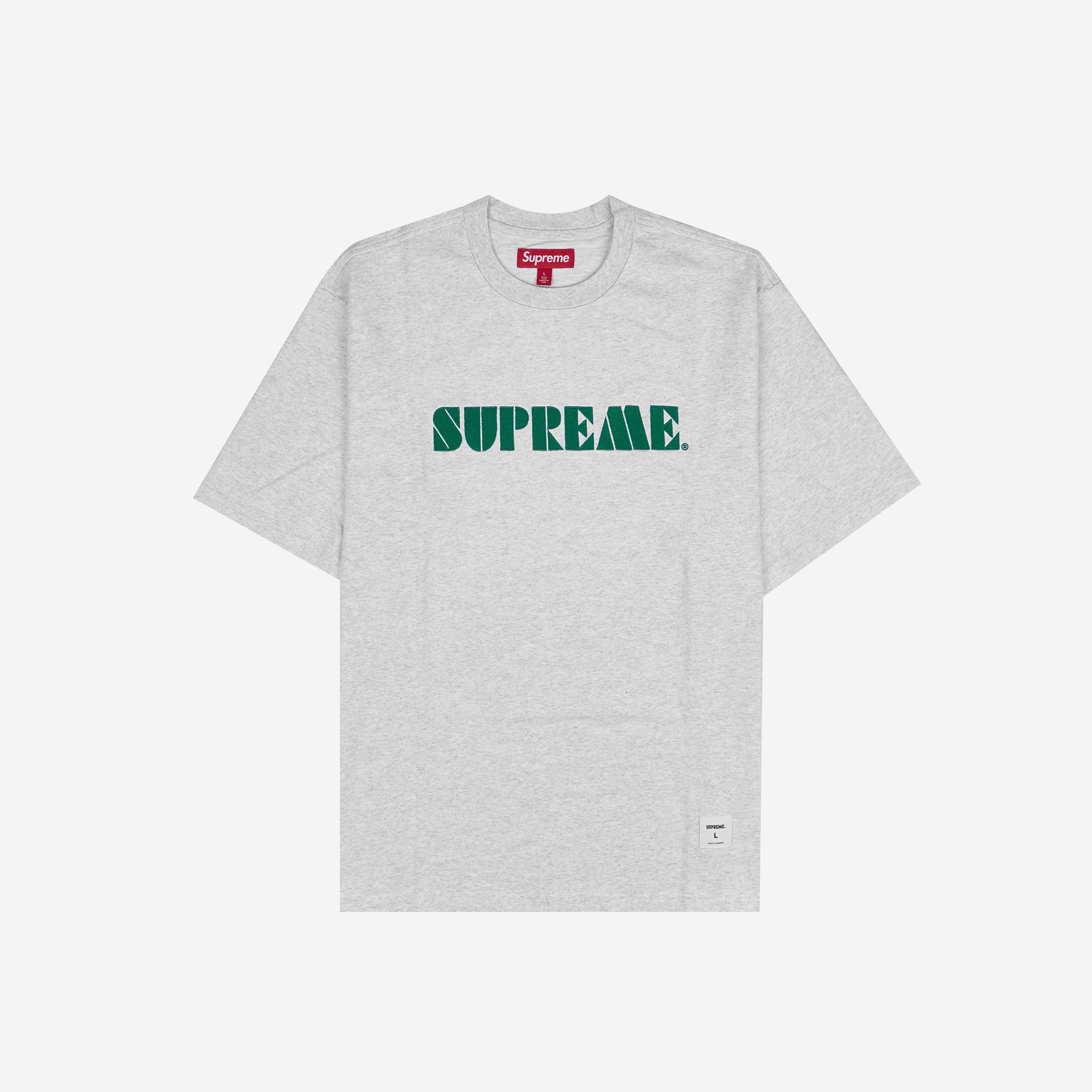슈프림 스텐실 자수 숏슬리브 탑 애쉬 그레이 - 24SS | KREAM