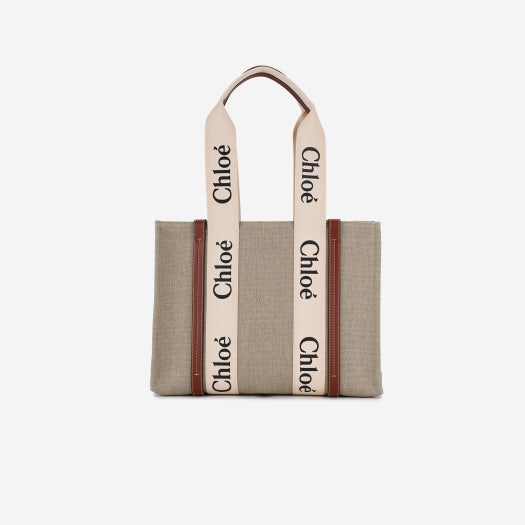 끌로에 우디 미디움 토트백 화이트 브라운 | Chloe | KREAM
