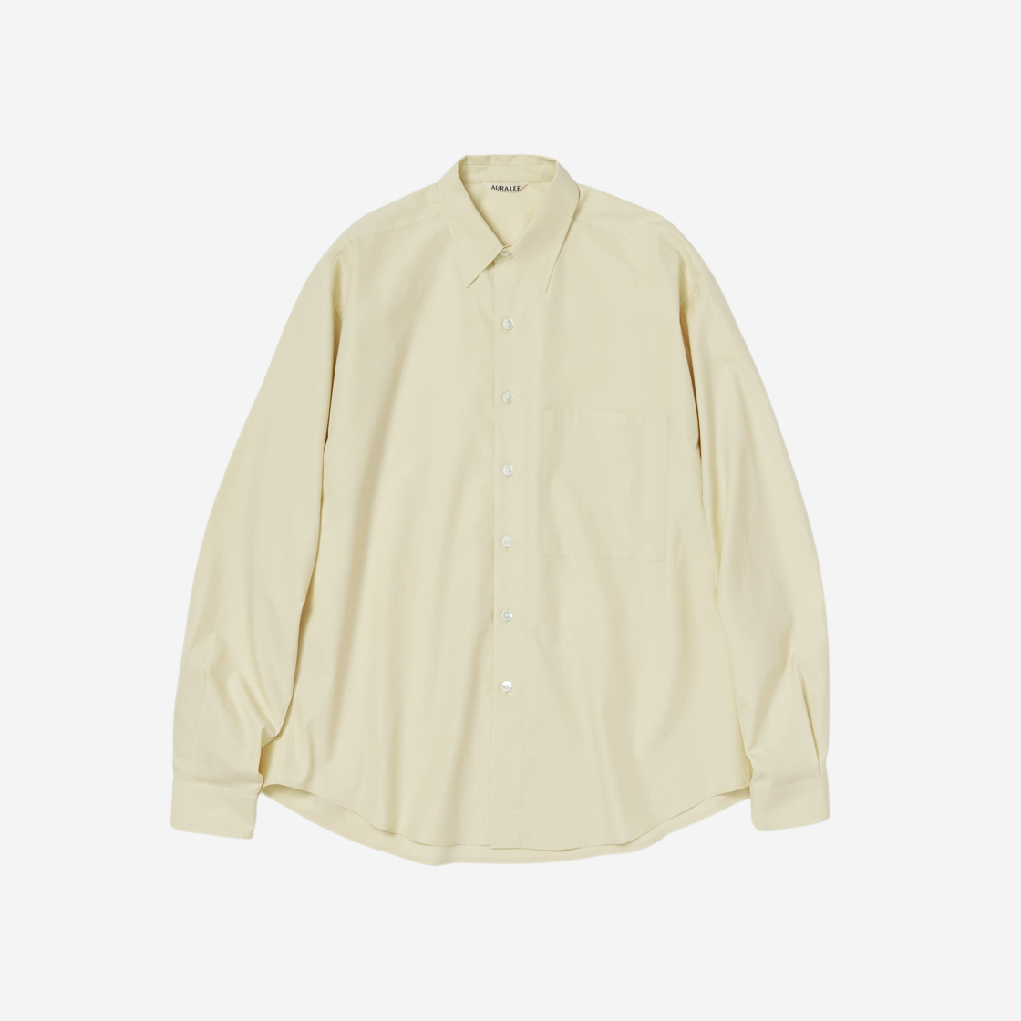 오라리 워시드 핀스 트윌 빅 셔츠 라이트 베이지 | Auralee | KREAM