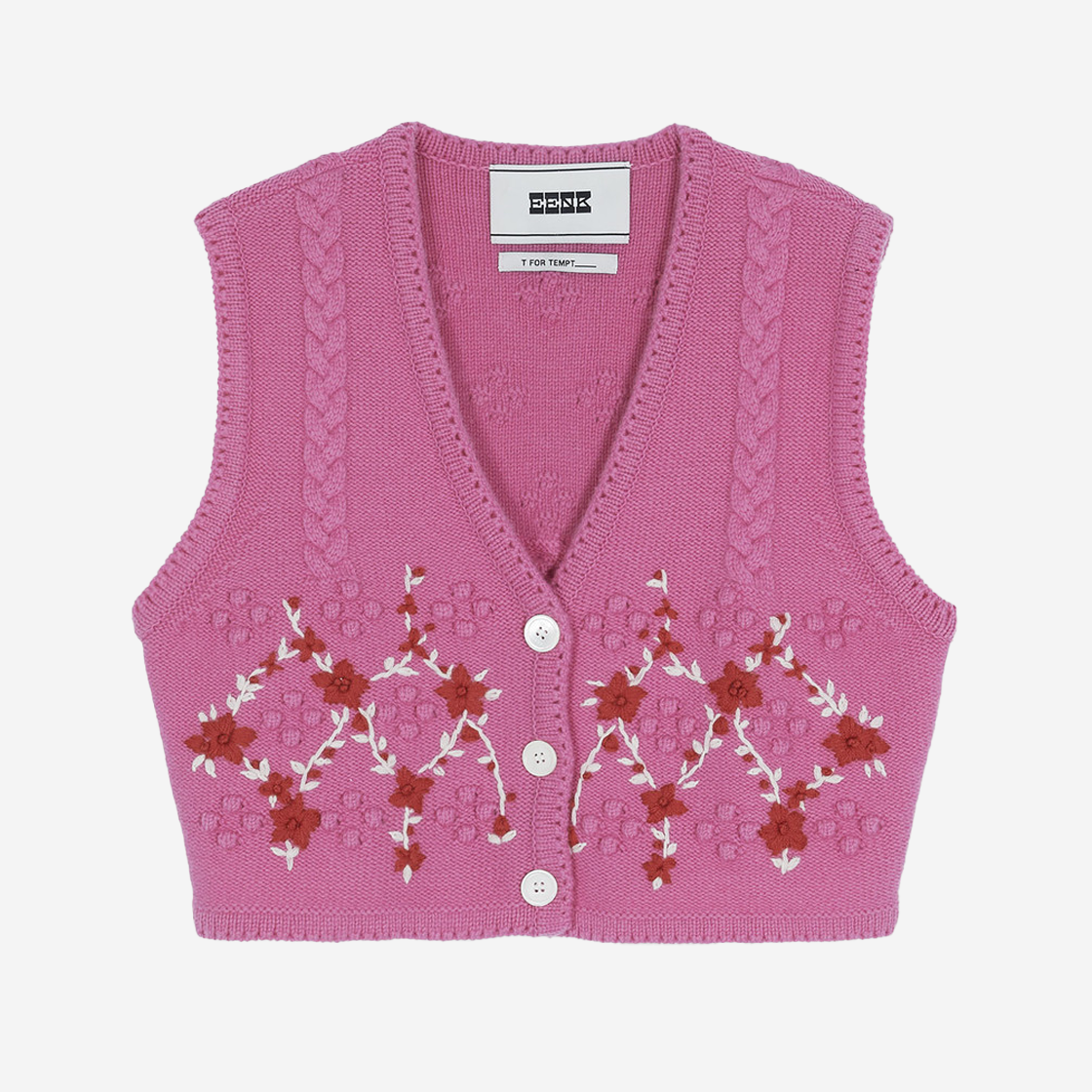 잉크 티타 쇼츠 니트 베스트 핑크 | EENK | KREAM