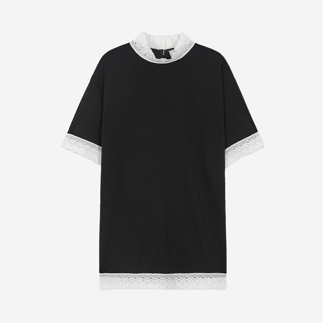 잉크 요키 레이스 목넥 탑 블랙 | EENK | KREAM