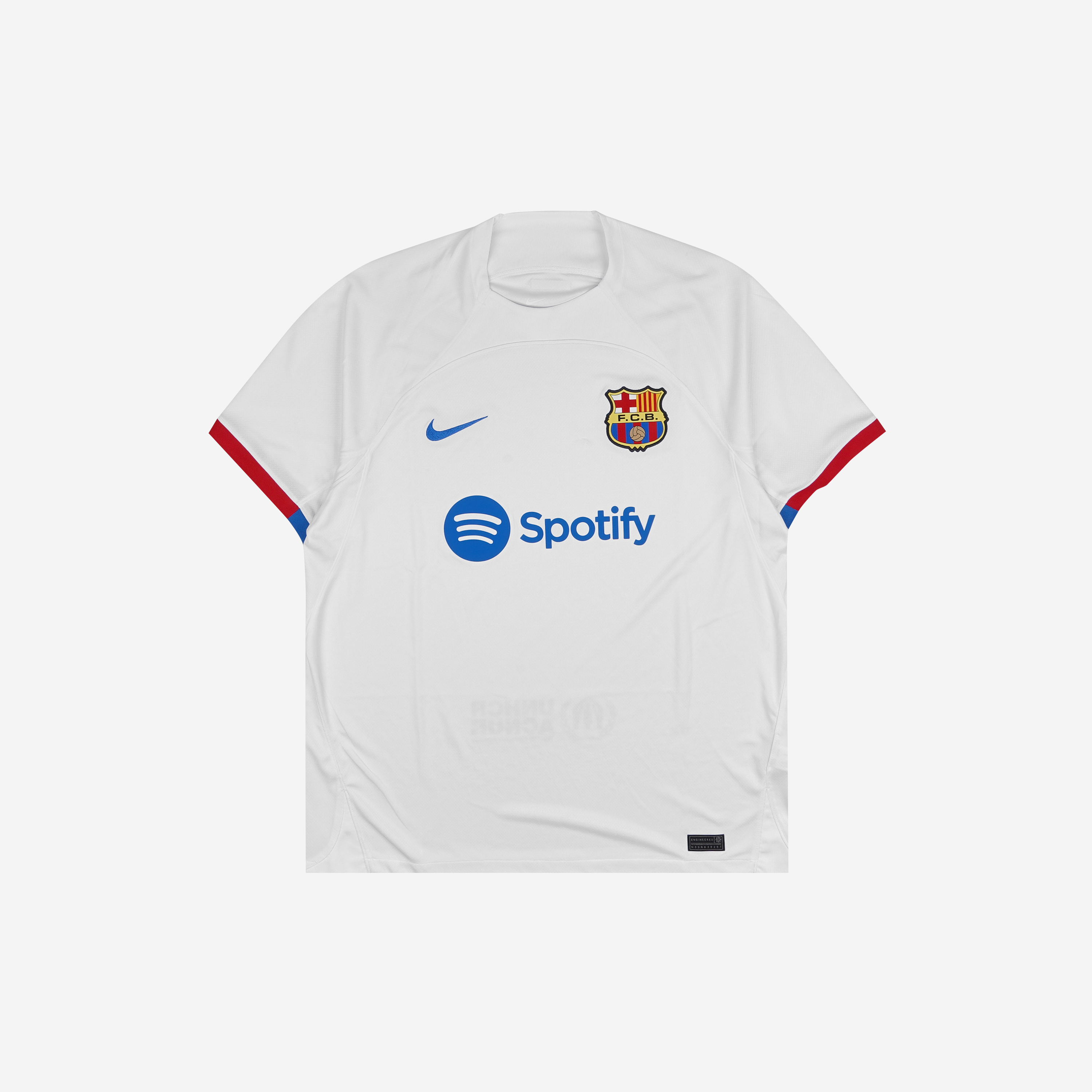 나이키 FC 바르셀로나 2023/24 스타디움 어웨이 드라이핏 저지 화이트 로얄 블루 (논 마킹 버전) | KREAM
