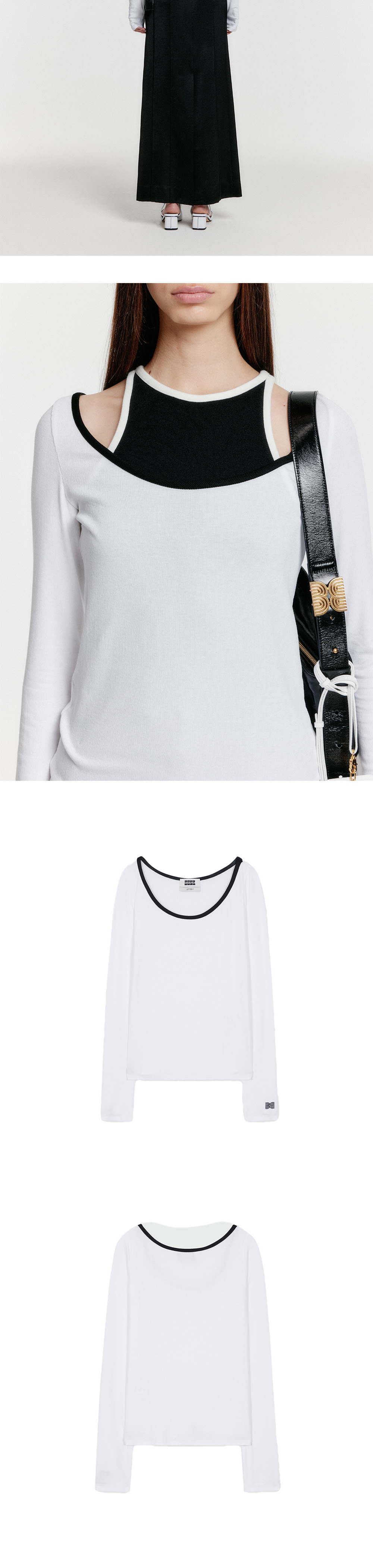 잉크 유 컨트라스트 롱 슬리브 저지탑 화이트 | EENK | KREAM