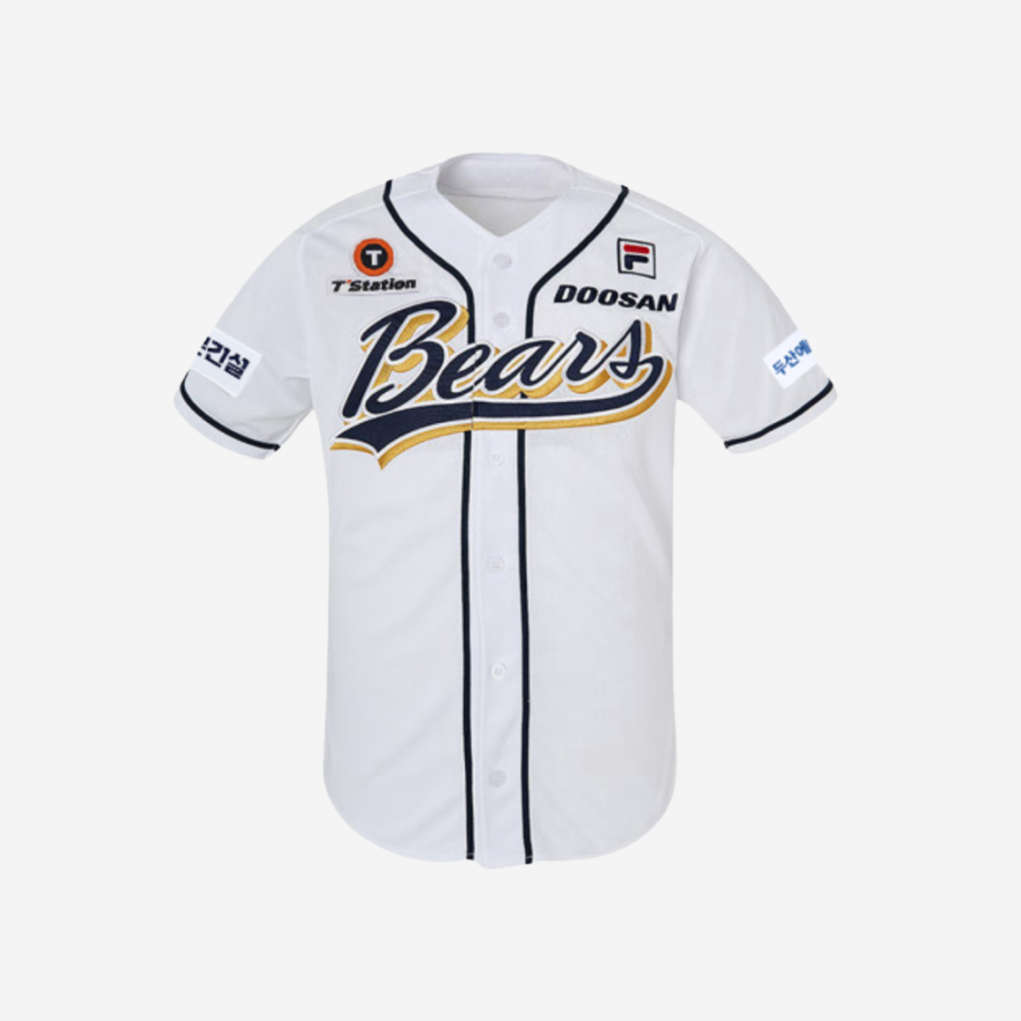 두산 베어스 x 휠라 어센틱 스페셜 유니폼 화이트 (논 마킹 버전) | Doosan Bears | KREAM