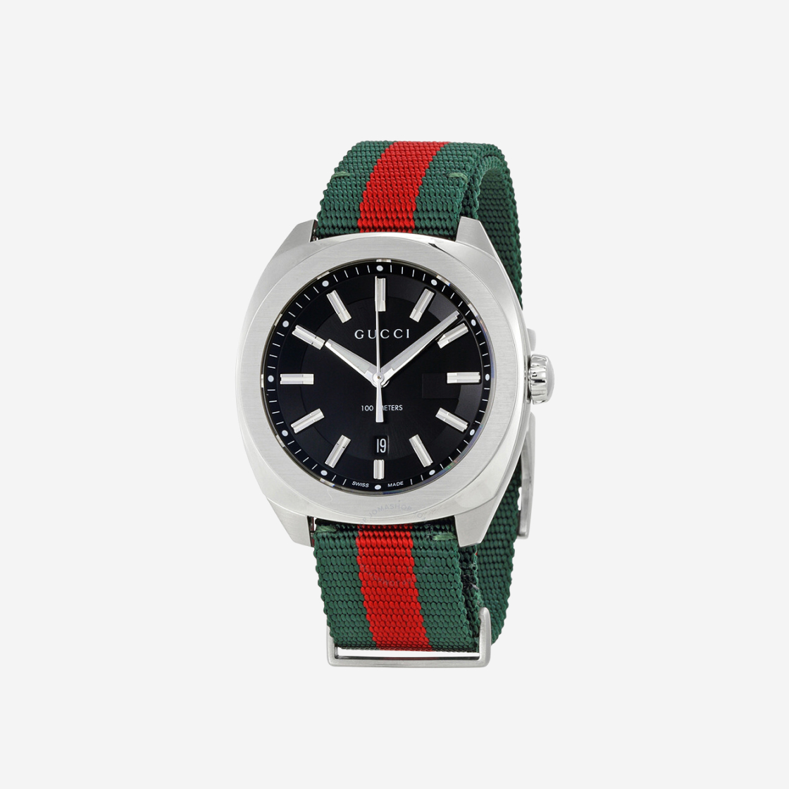 구찌 GG2570 쿼츠 41mm 나일론 그린 레드 | Gucci | KREAM