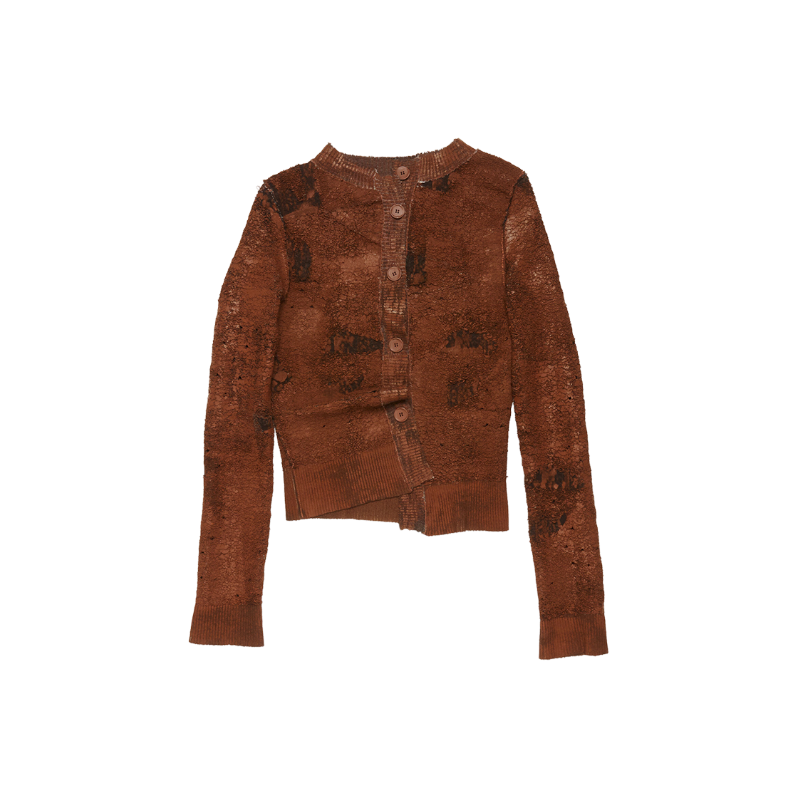 (W) 아크네 스튜디오 가디건 어시메트릭 버튼업 러스트 브라운 | Acne Studios | KREAM