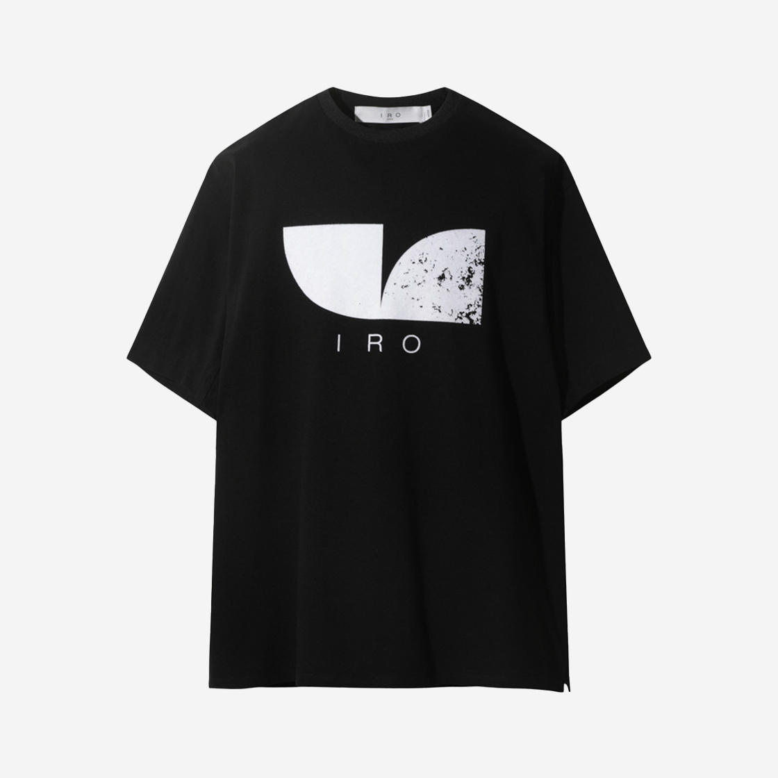 이로 마들린 로고 배색 세미오버 코튼 티셔츠 블랙 | Iro | KREAM