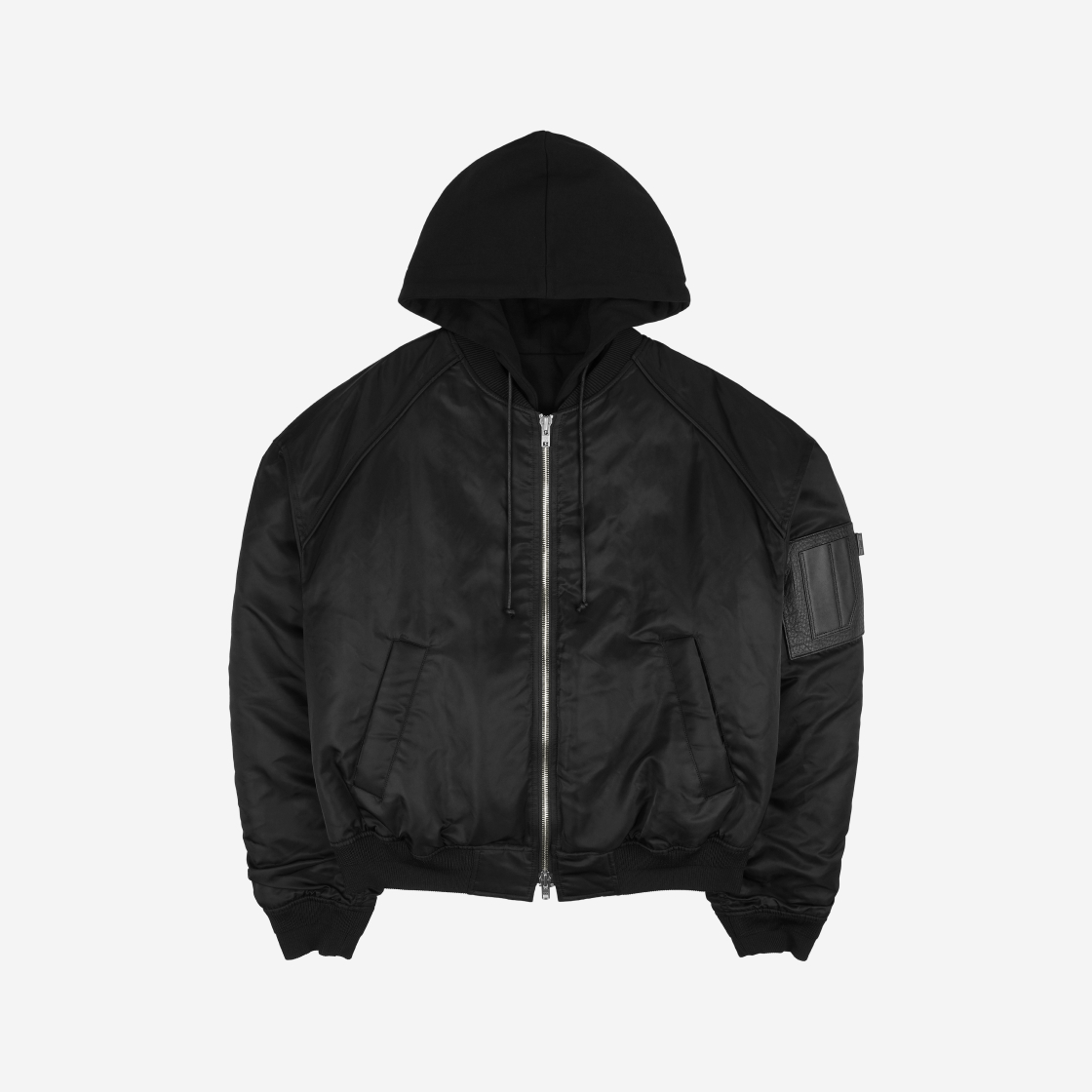 준지 나일론 저지 후드 디테처블 MA-1 점퍼 블랙 - 24FW | JUUN.J | KREAM