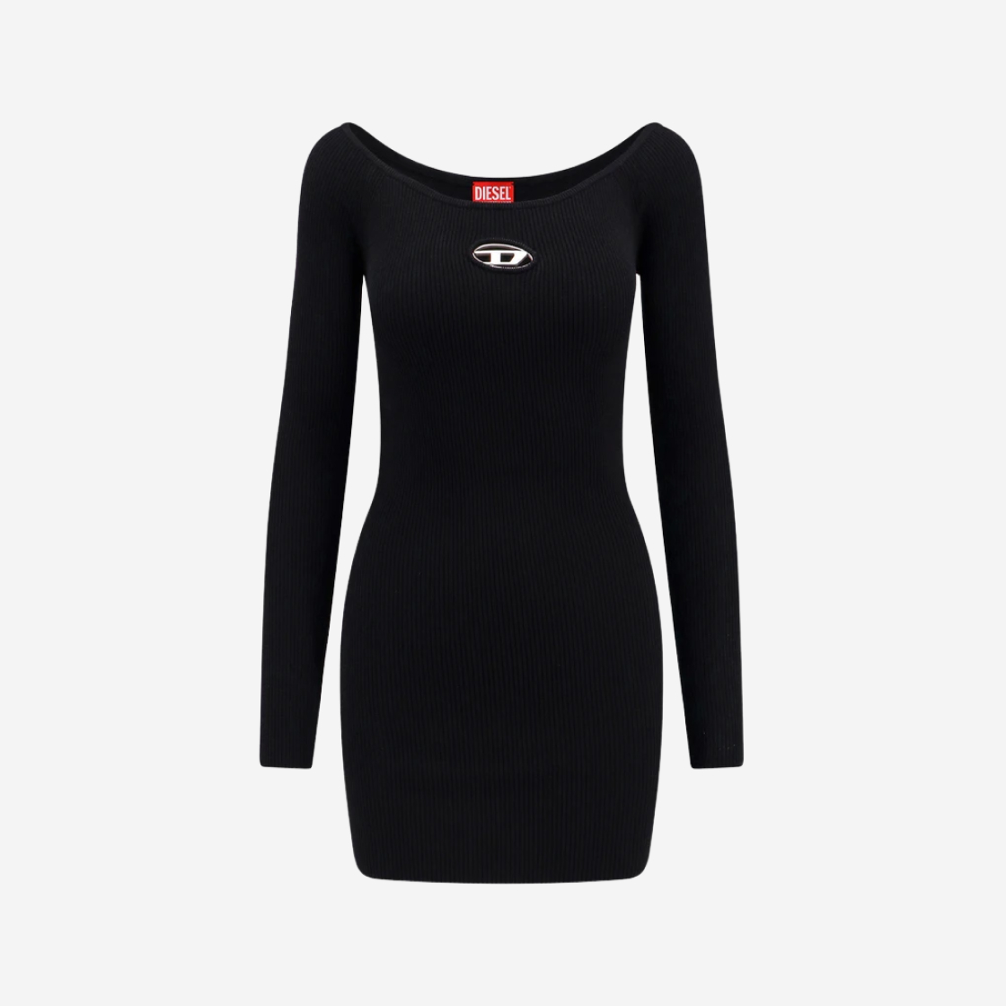 (W) 디젤 립드 니트 M-베라 오프 더 숄더 드레스 블랙 | Diesel | KREAM