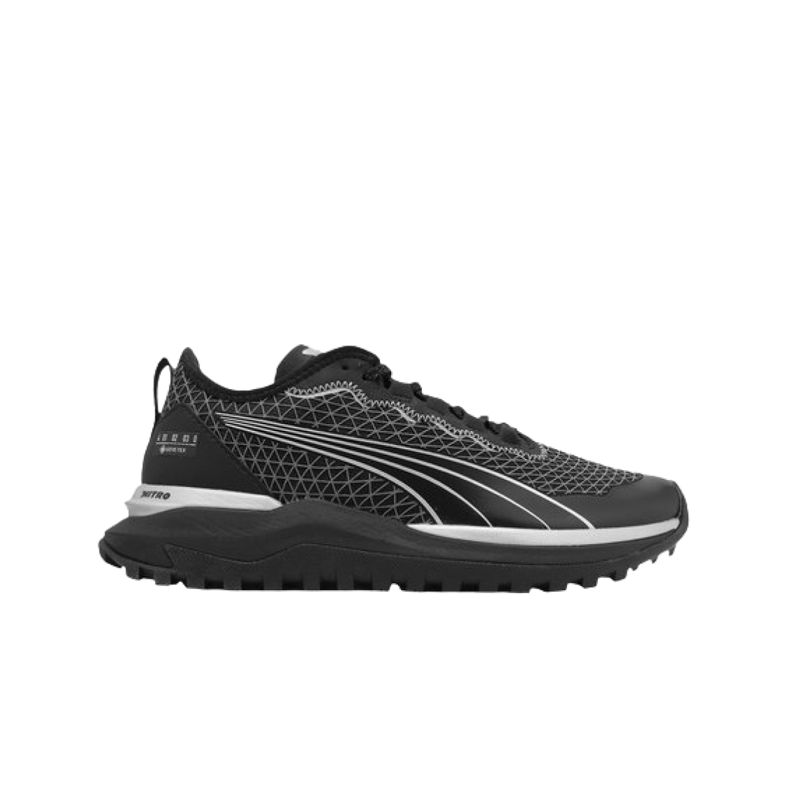 푸마 보야지 나이트로 2 고어텍스 블랙 메탈릭 실버 | Puma | KREAM