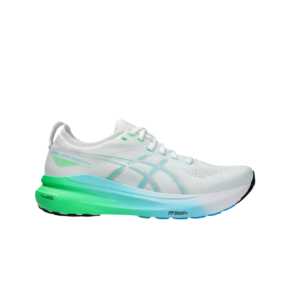 아식스 젤 카야노 31 화이트 브라이트 시안 | Asics | KREAM