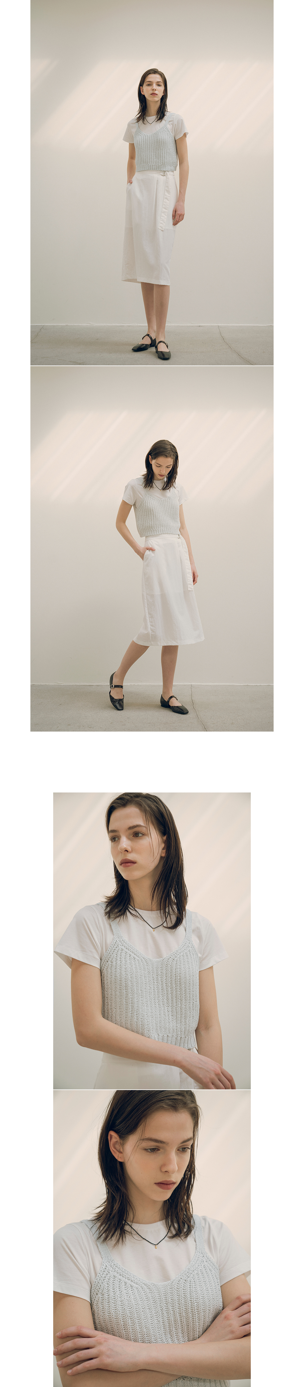 시야쥬 SIKN2118 하찌 니트 뷔스티에 라이트블루 | Siyazu | KREAM