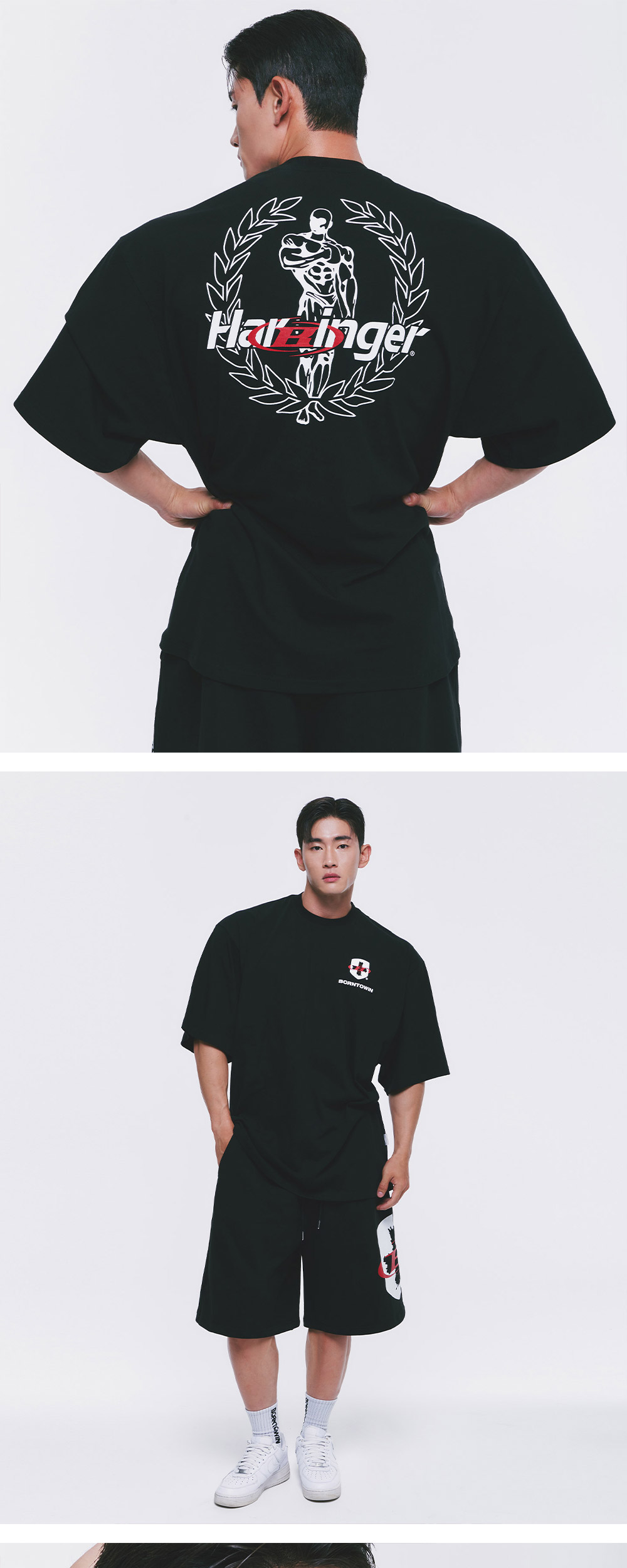 본투윈B X H 오버핏 티셔츠 블랙 | BORN TO WIN | KREAM