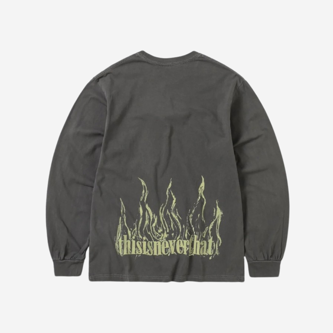 디스이즈네버댓 TNT 플레임 오닉스 롱슬리브 티셔츠 차콜 | Thisisneverthat | KREAM