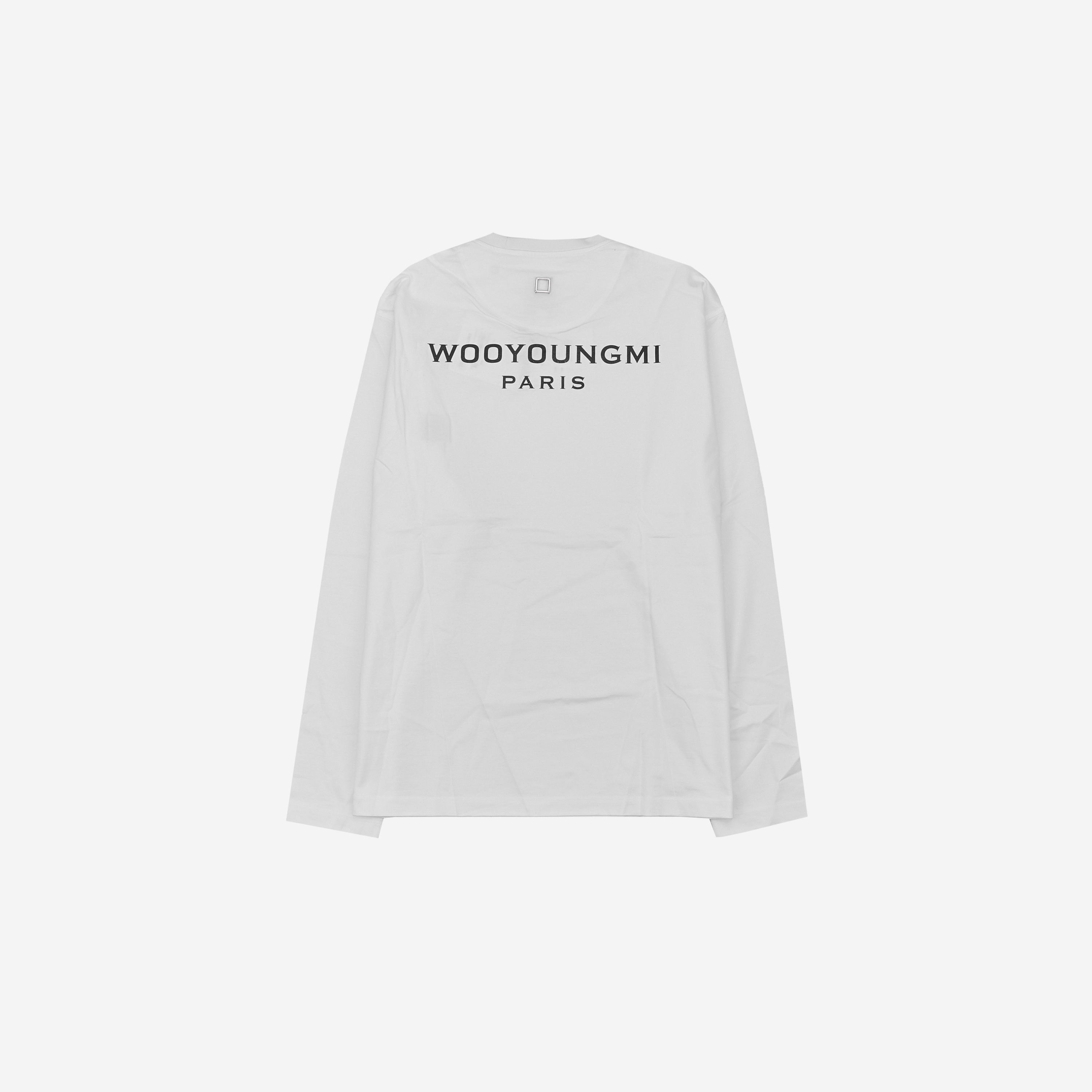 우영미 코튼 백로고 롱슬리브 티셔츠 화이트 - 23FW | KREAM