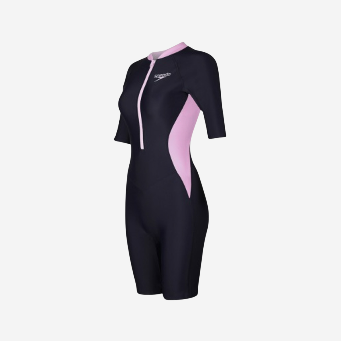 (W) 스피도 5부 집업 프론트 스윔수트 네이비 아시안 핏 | Speedo | KREAM