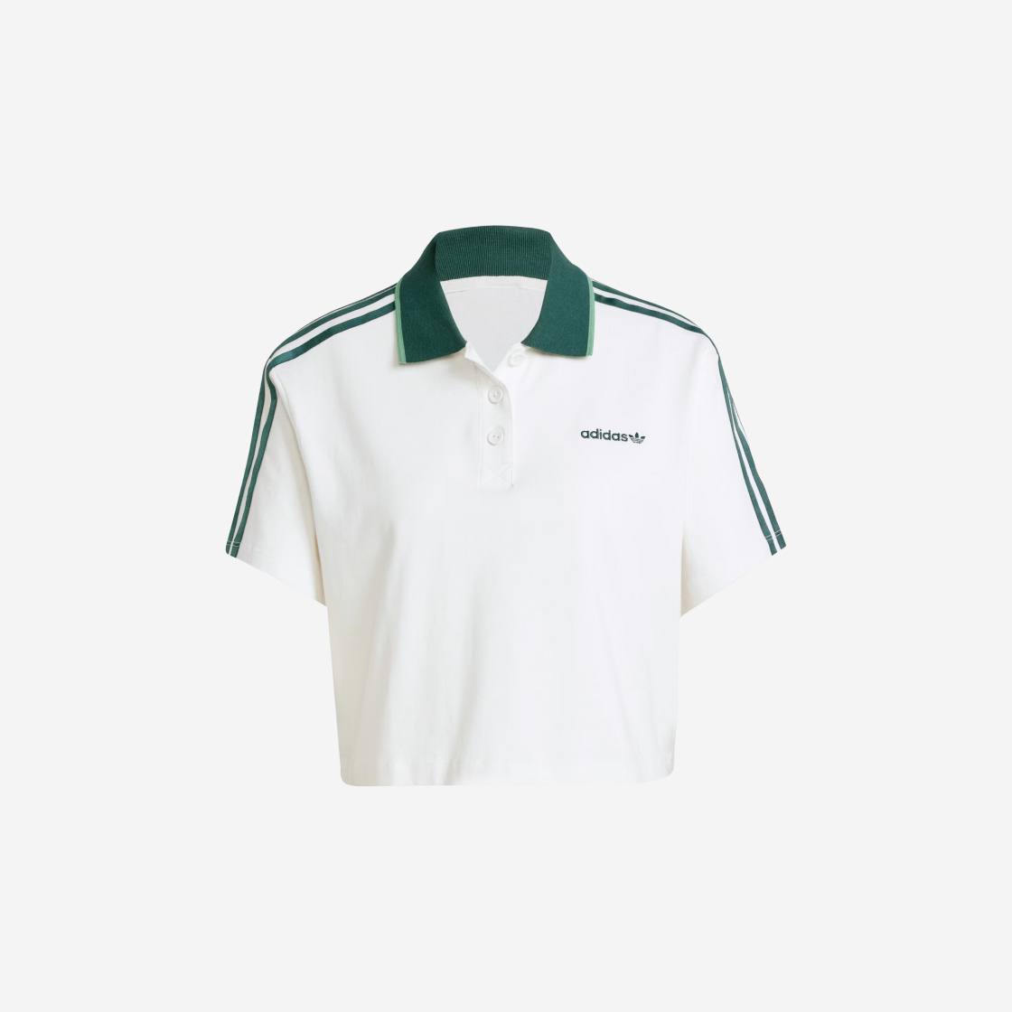 (W) 아디다스 루즈 크롭 폴로 셔츠 클라우드 화이트 - US 사이즈 | Adidas | KREAM