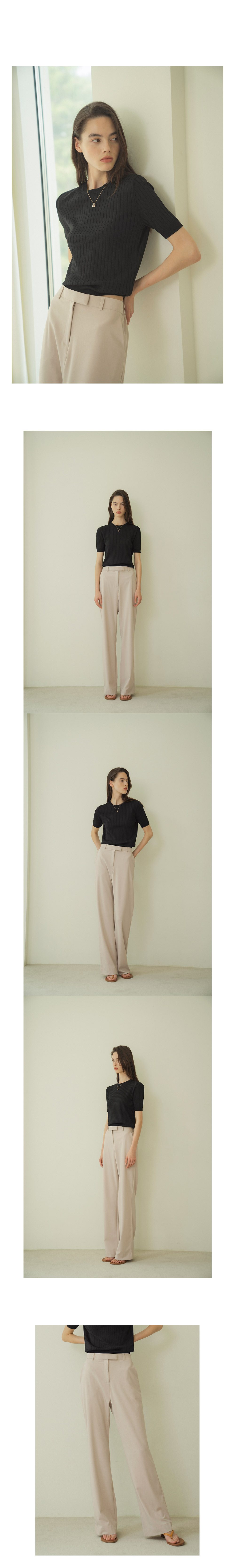 시야쥬 SIPT7048 사이드 밴딩 에센셜 트라우저 베이지 | Siyazu | KREAM