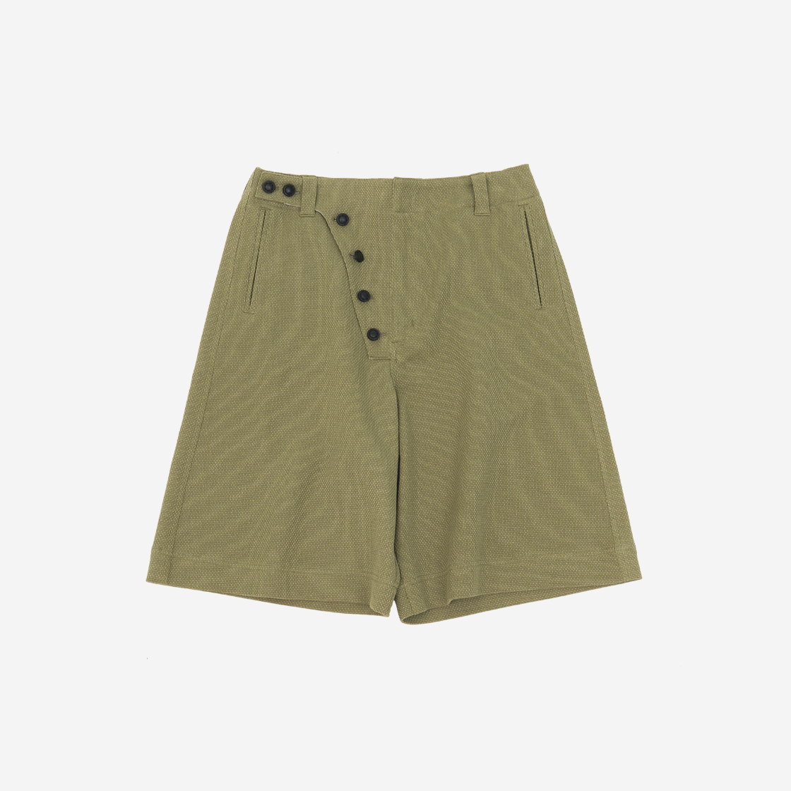 자고류 레더 버튼 플라켓 버뮤다 카키 | Jagoryu | KREAM