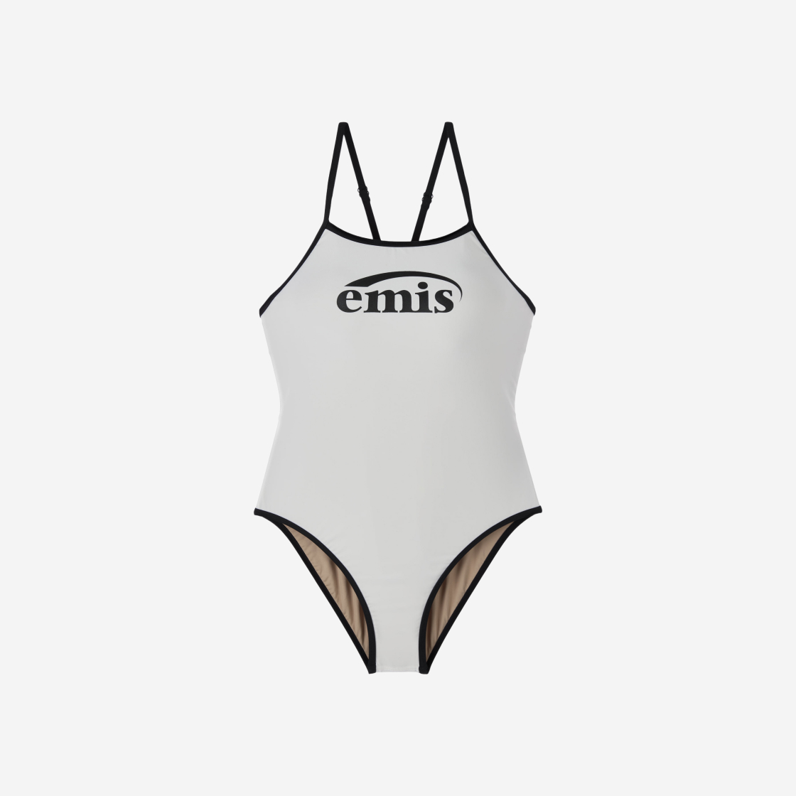 (W) 이미스 로고 V 백 스트랩 스윔수트 화이트 - 리뉴얼 버전 | Emis | KREAM