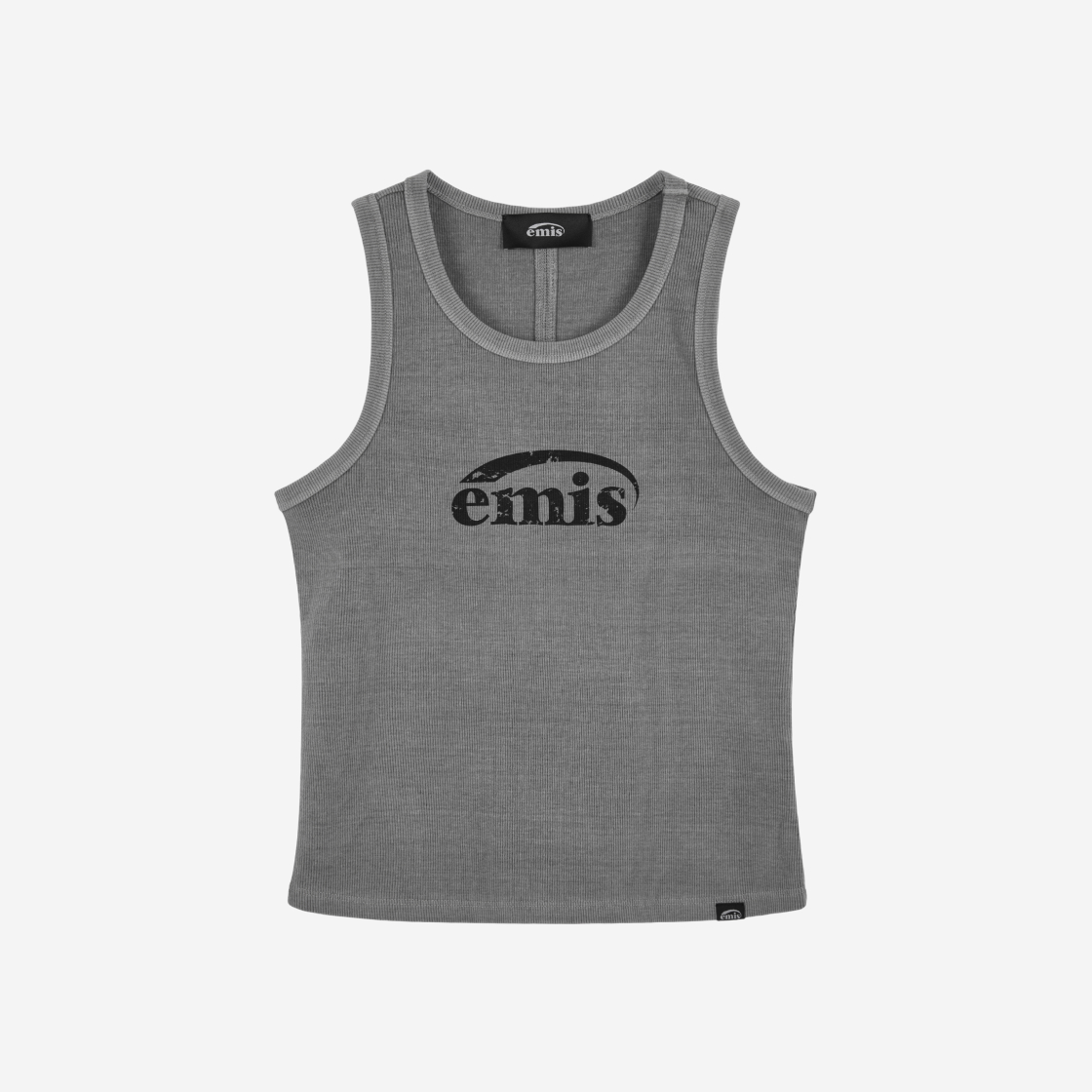 (W) 이미스 피그먼트 다이드 슬리브리스 립드 탑 그레이 | Emis | KREAM