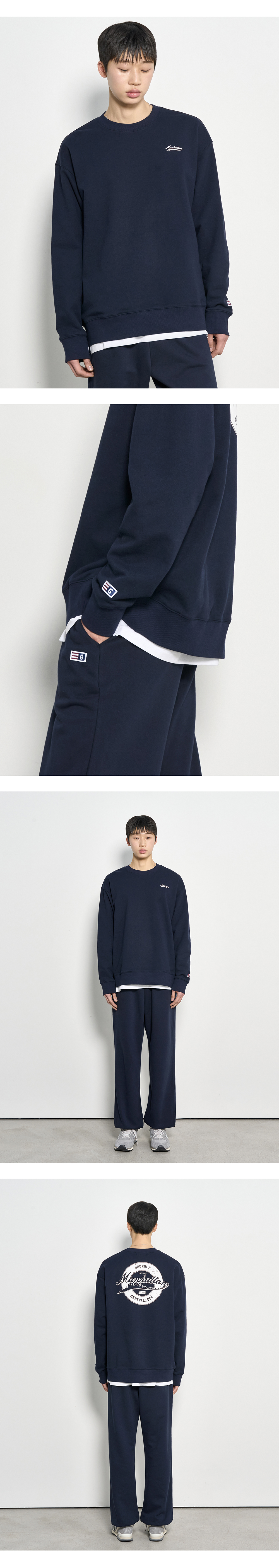 제너럴아이디어 유니섹스 맨하탄 코지 맨투맨 네이비 | GENERAL IDEA | KREAM