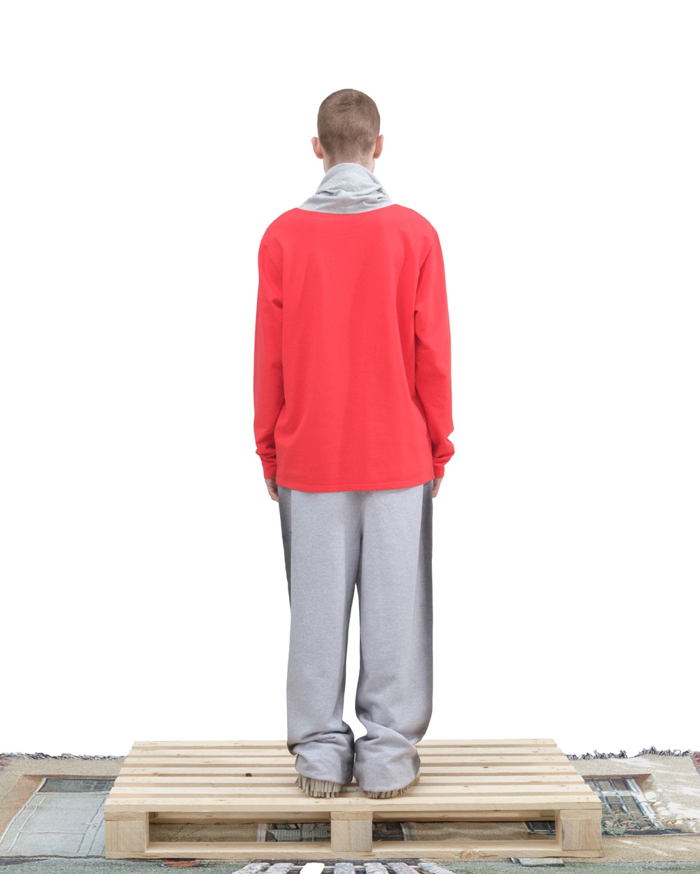 에크라손 하프페이스 롱슬리브 레드 | ECRZN | KREAM