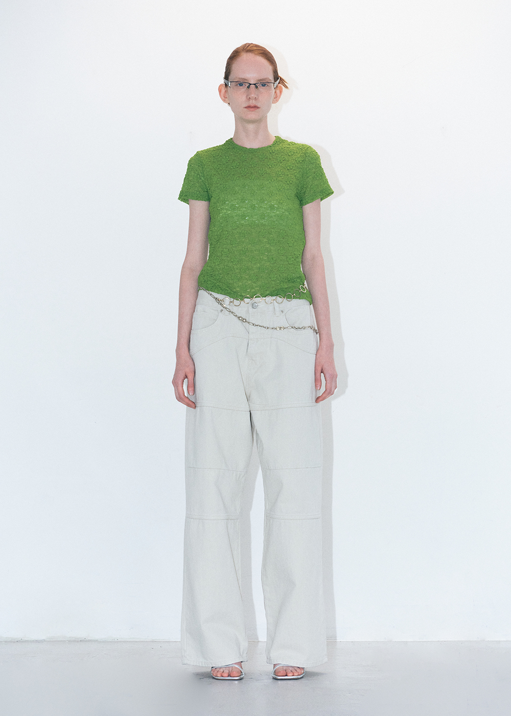 엔써이즈예스 블룸 숏 슬리브 그린 | Answerisyes | KREAM