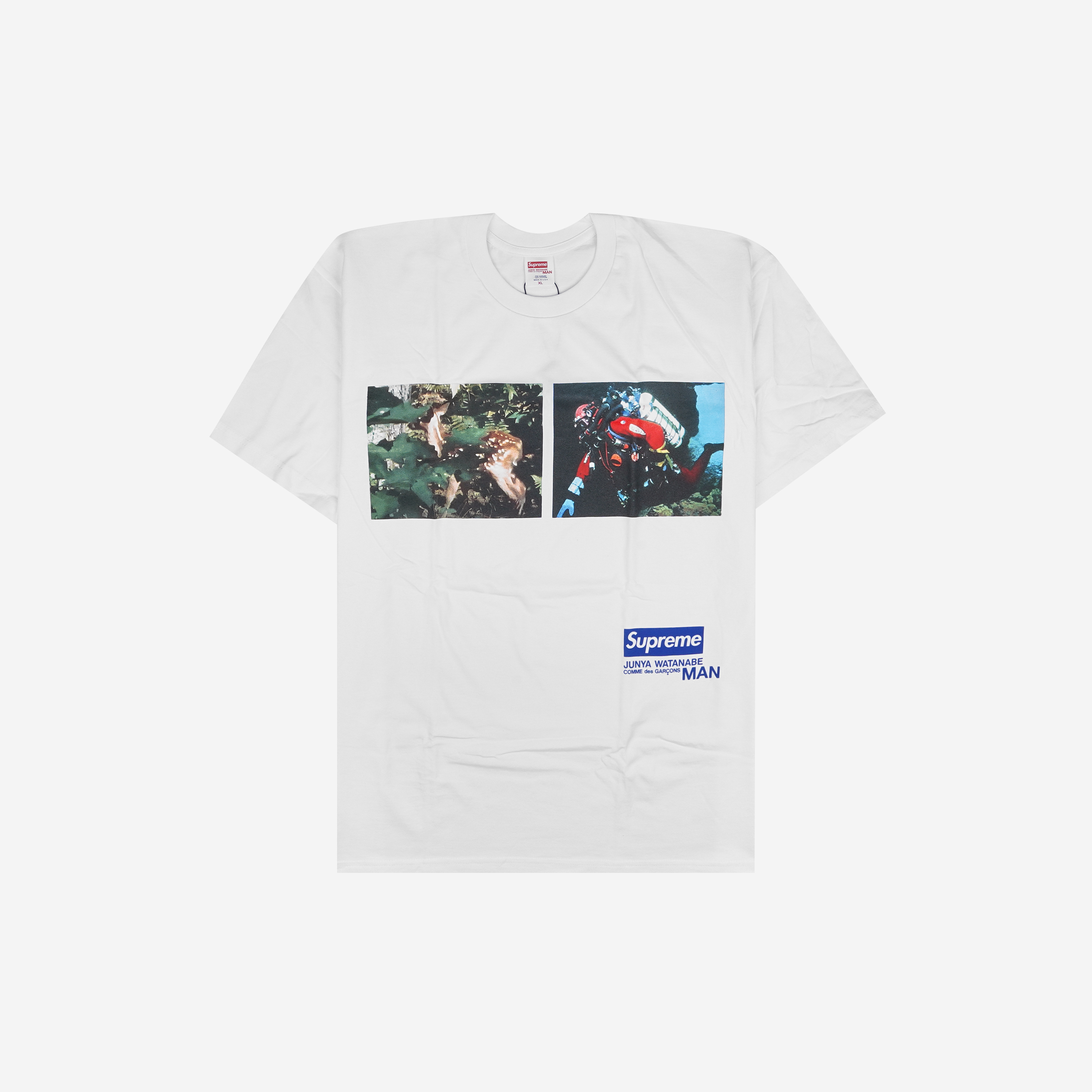 슈프림 x 꼼데가르송 준야 와타나베 맨 네이쳐 티셔츠 화이트 - 21FW | KREAM