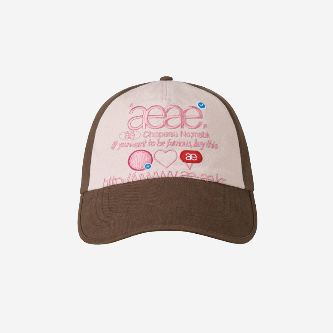 에이이에이이 x 픽보이 웹 로고 5 패널 볼캡 다크 브라운 | Aeae | KREAM