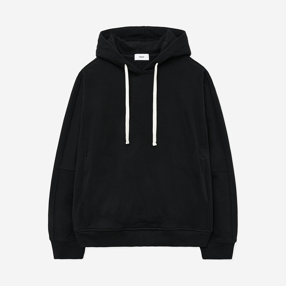 티엔지티 오버핏 절개 후드 티셔츠 블랙 | TNGT | KREAM