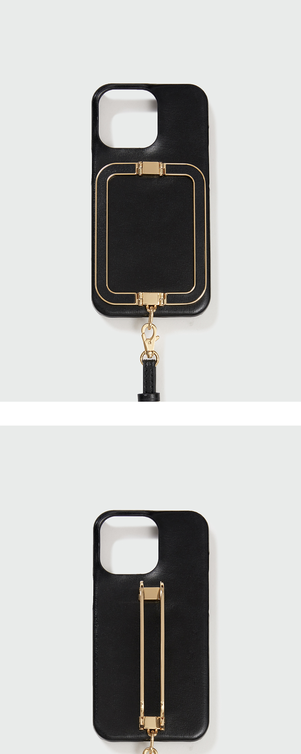 잉크 폰케이스 위드 레더 스트랩 스모크 블랙 | EENK | KREAM