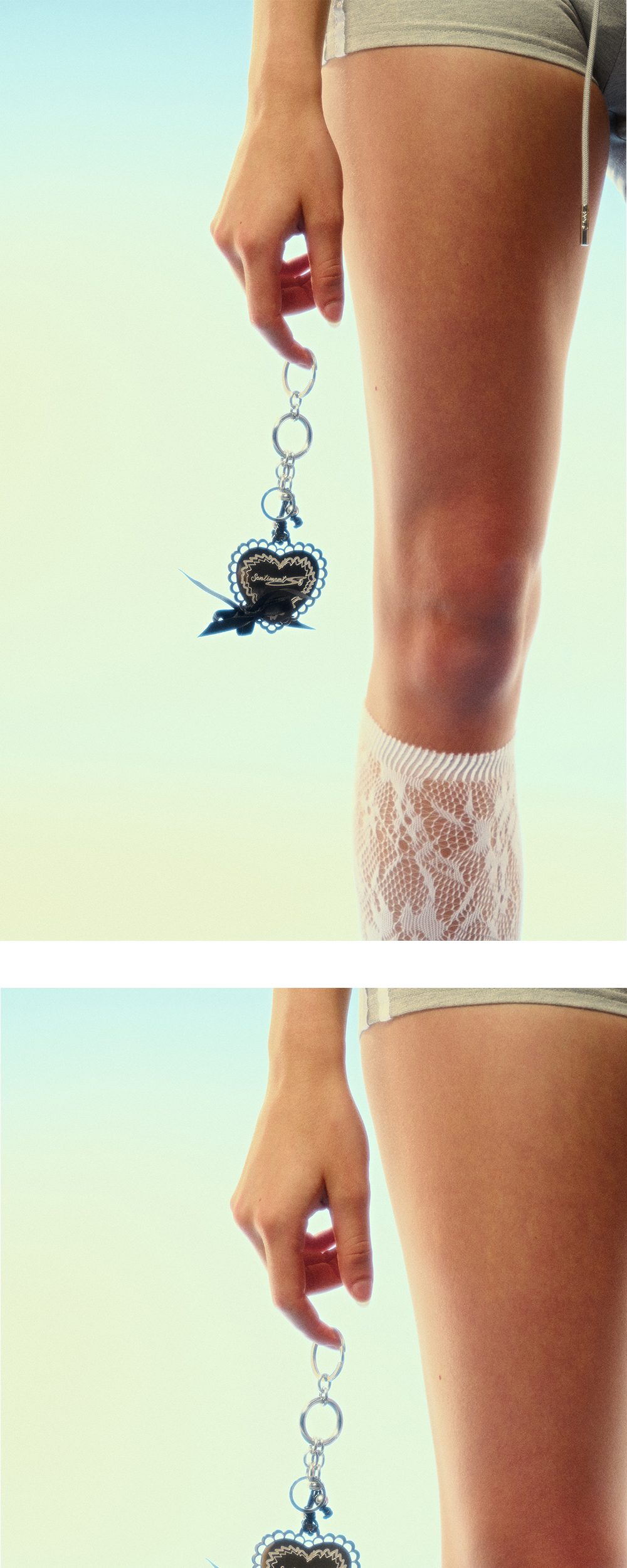 센티멍 넘버 525 하트 리본 레이스 키링 | SENTIMENTS | KREAM