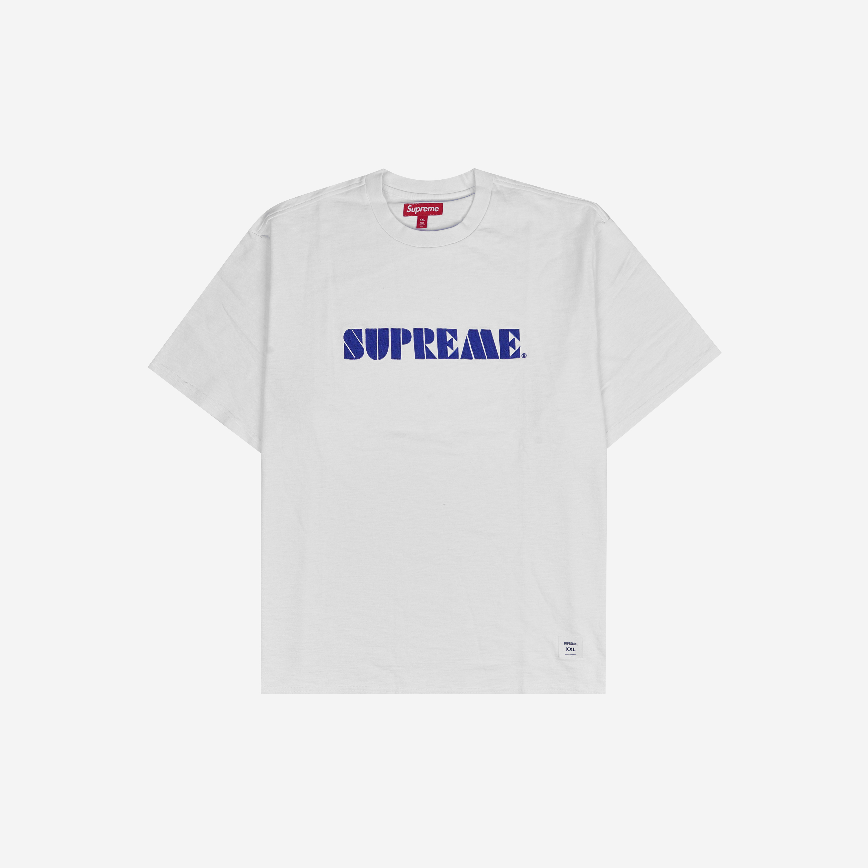 슈프림 스텐실 자수 숏슬리브 탑 화이트 - 24SS | KREAM