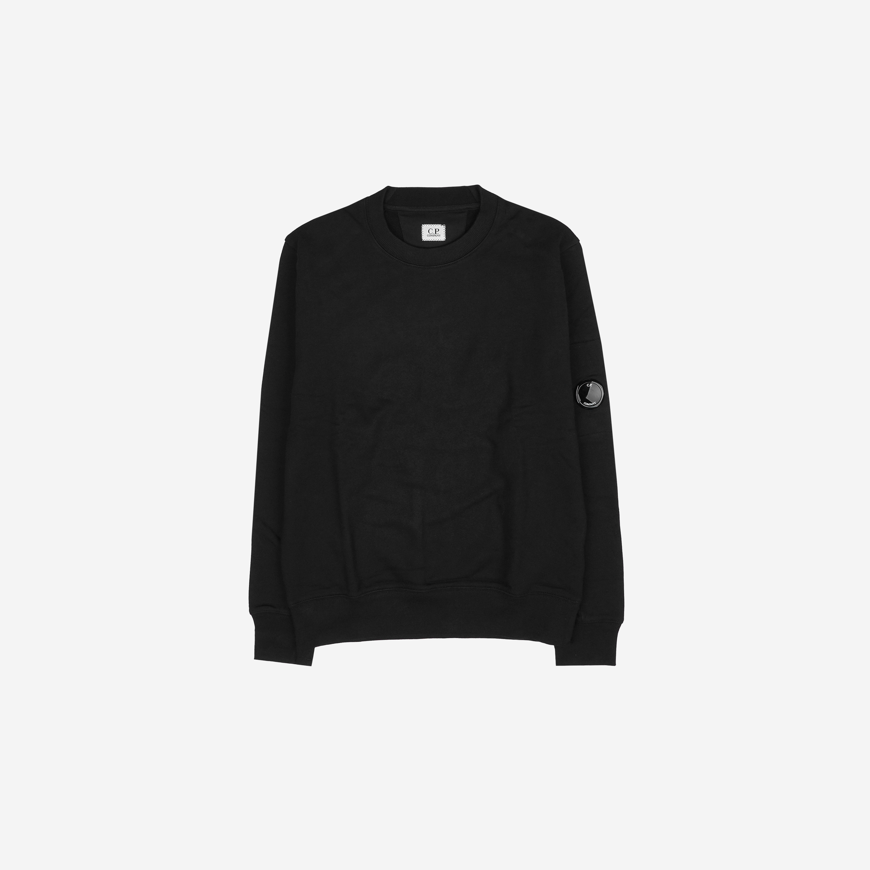 C.P. 컴퍼니 다이애그널 레이즈드 플리스 크루넥 스웨트셔츠 블랙 - 22SS | KREAM