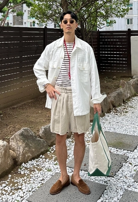 더 가이즈 폴라이트 노티스 오피서 셔츠 자켓 오프화이트 | The Guys | KREAM