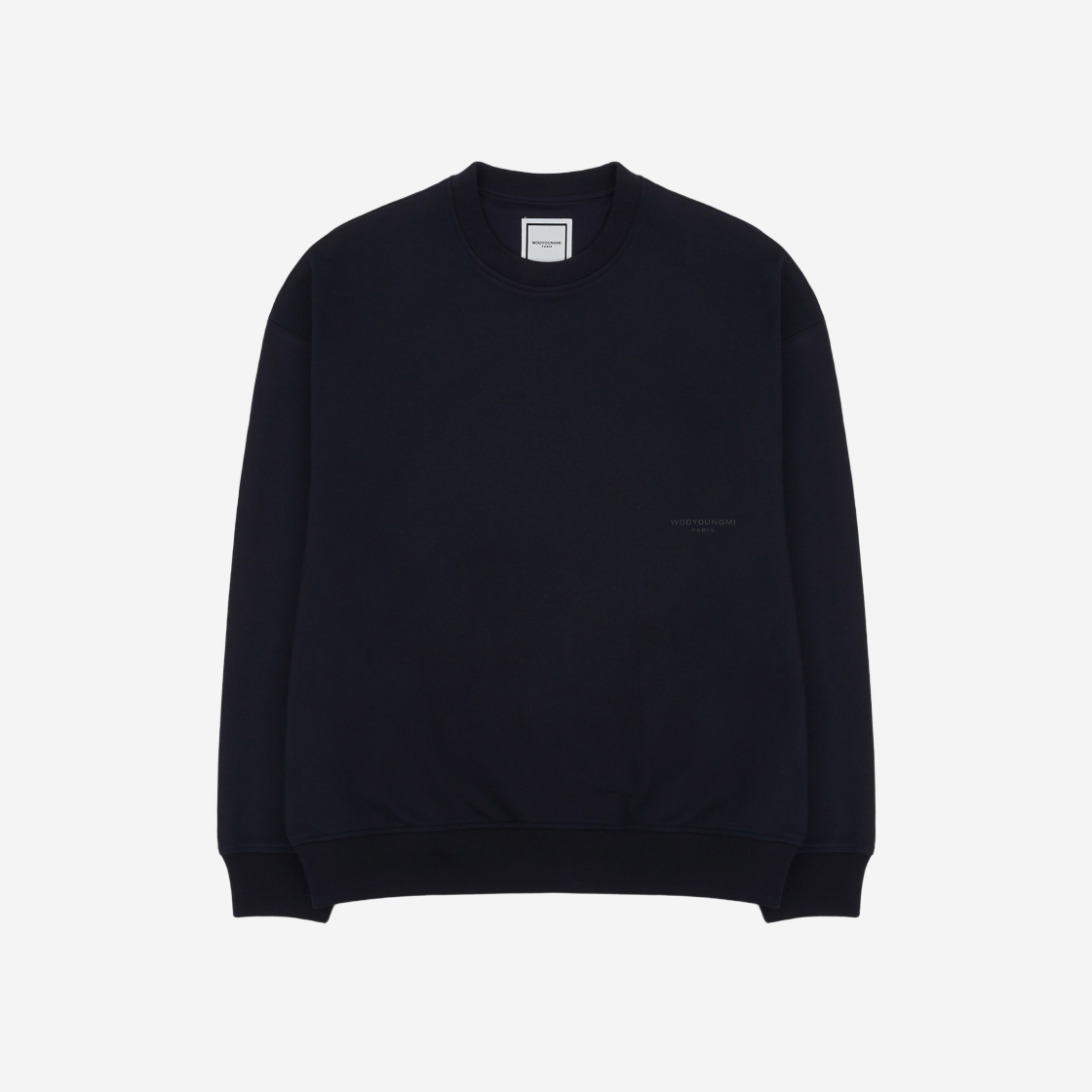 우영미 코튼 레더 라벨 스웨트셔츠 네이비 - 22FW | Wooyoungmi | KREAM