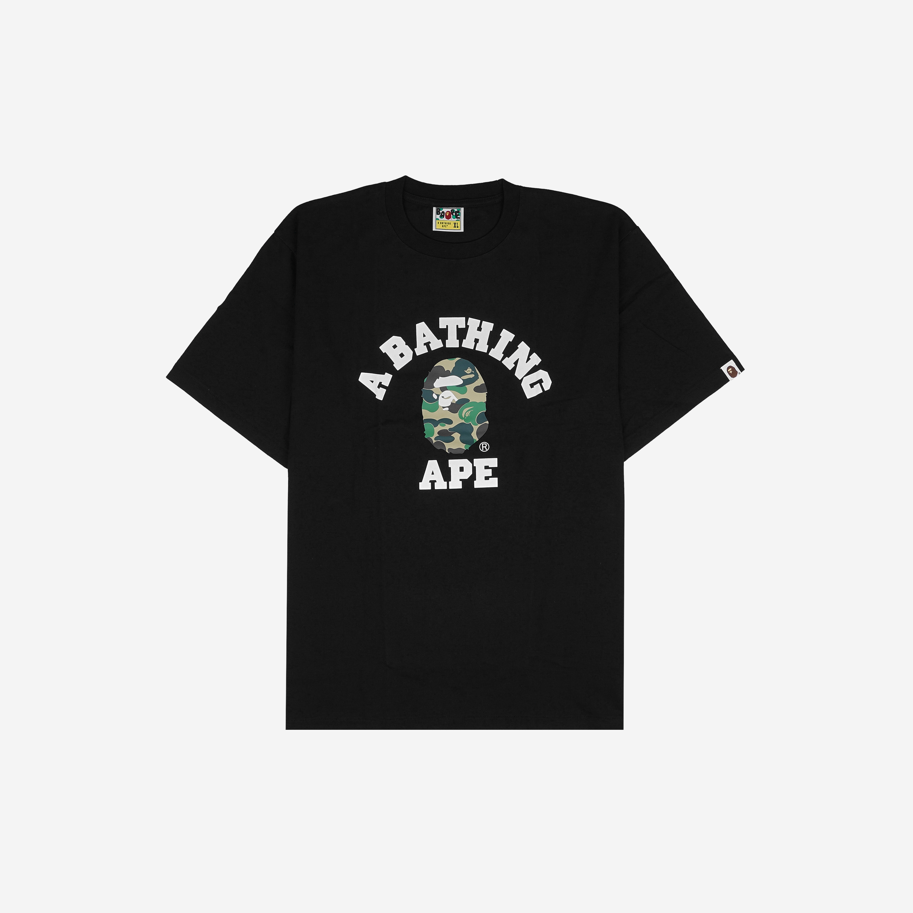 베이프 ABC 카모 컬리지 티셔츠 블랙 그린 | KREAM