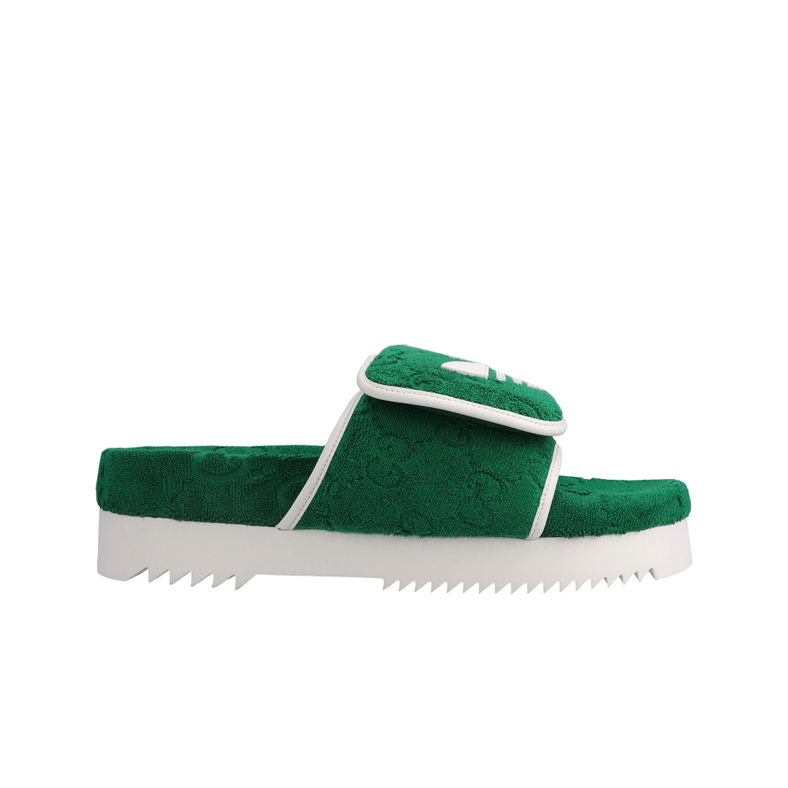 구찌 x 아디다스 GG 플랫폼 샌들 그린 | Gucci | KREAM