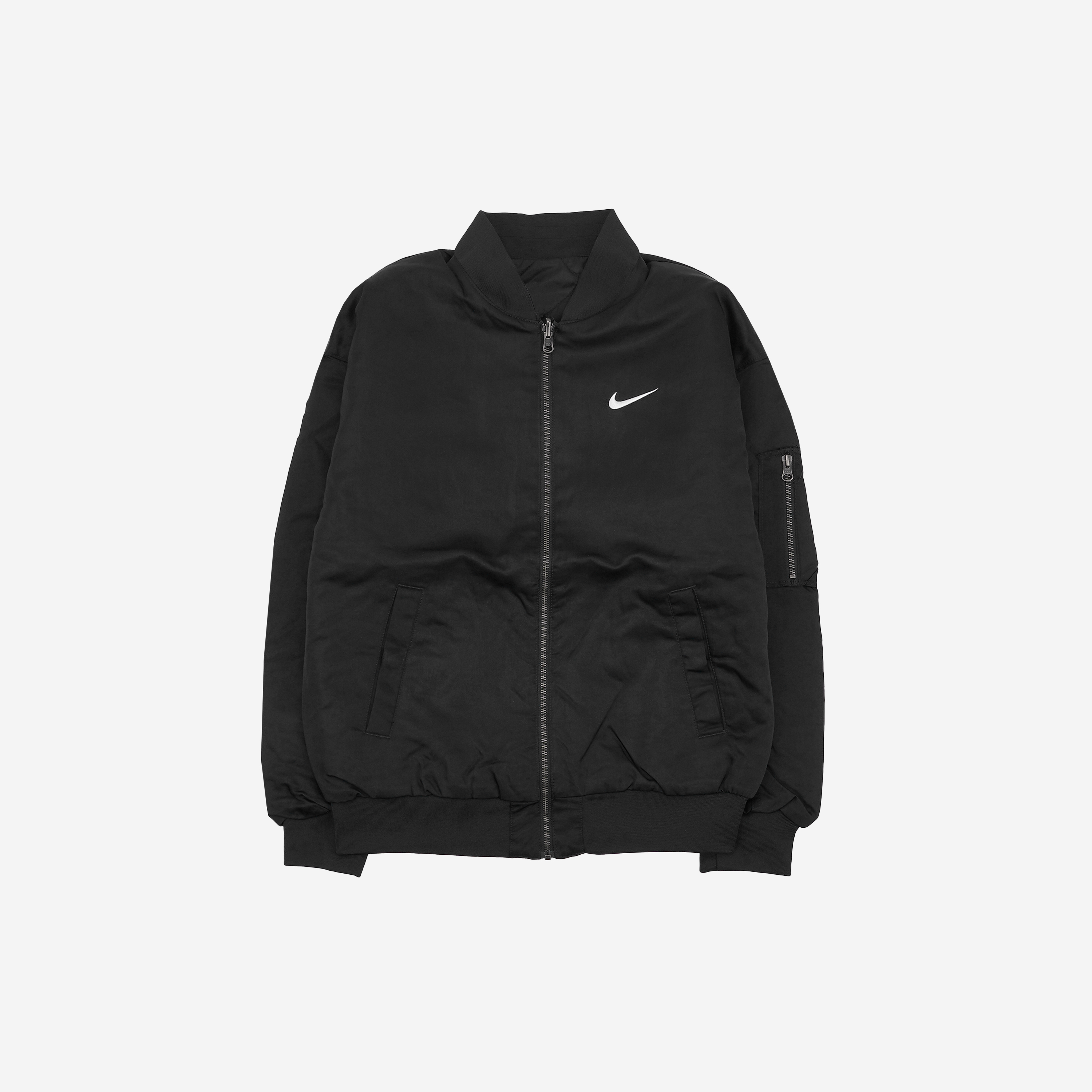 (W) 나이키 NSW 리버시블 바시티 봄버 자켓 블랙 - 아시아 | KREAM
