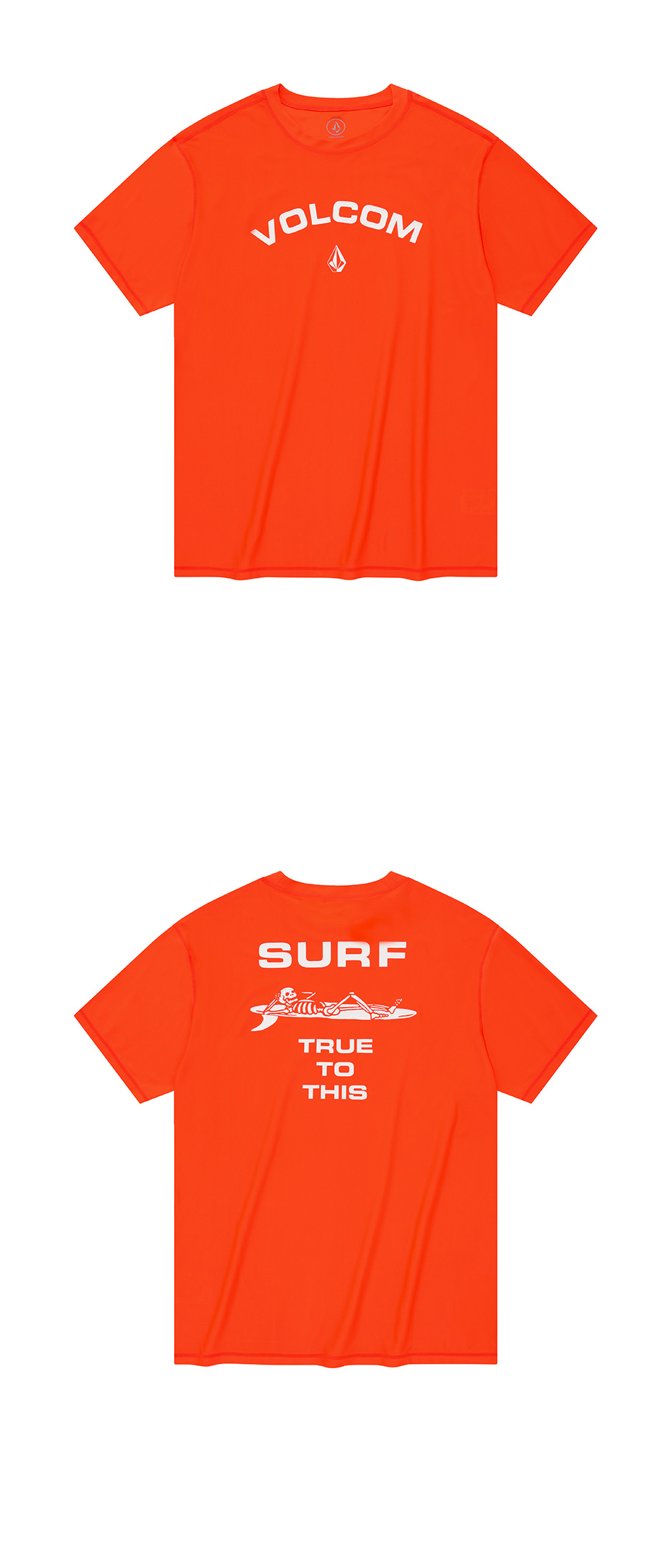 볼컴 SURF 오버핏 반팔 래쉬가드 오렌지 | VOLCOM | KREAM