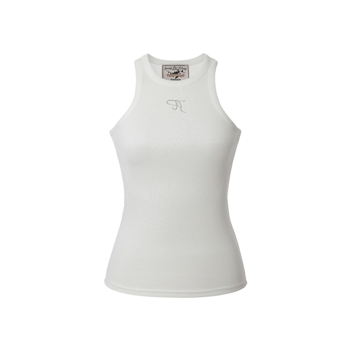 (W) 쓰리타임즈 쥬얼리 탱크 탑 롱 렝스 화이트 | Threetimes | KREAM