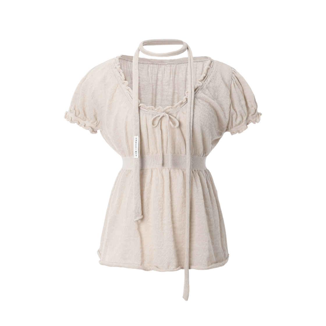 (W) 쓰리타임즈 베리 퍼프 탑 베이지 | Threetimes | KREAM