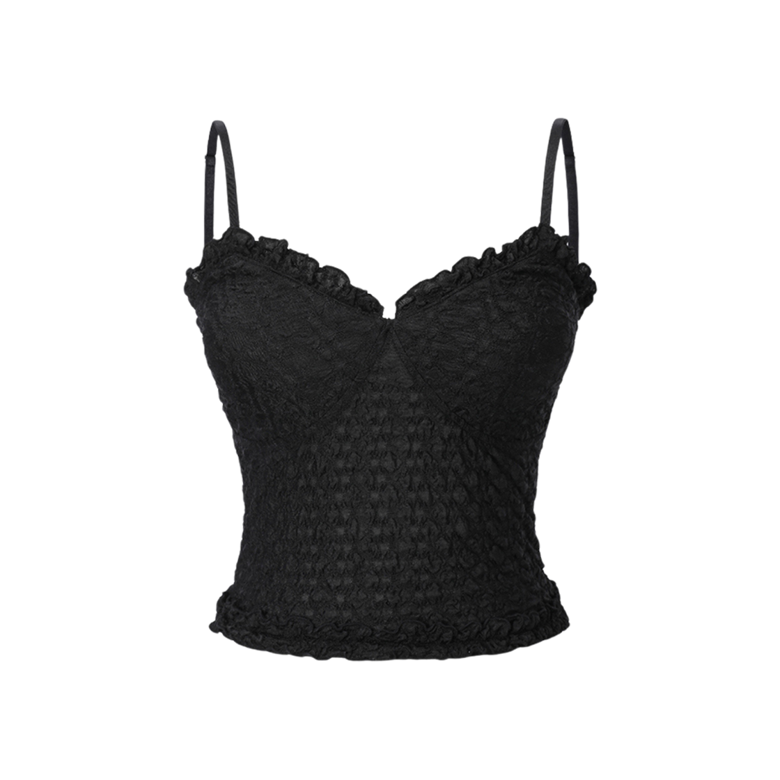 (W) 쓰리타임즈 블루밍 캐미솔 블랙 | Threetimes | KREAM